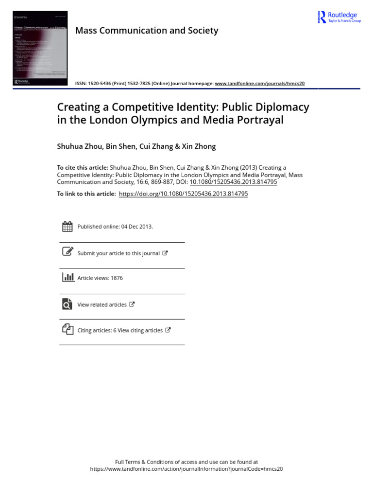 Creating A Competitive Identity Public Diplomacy in The London Olympics ...