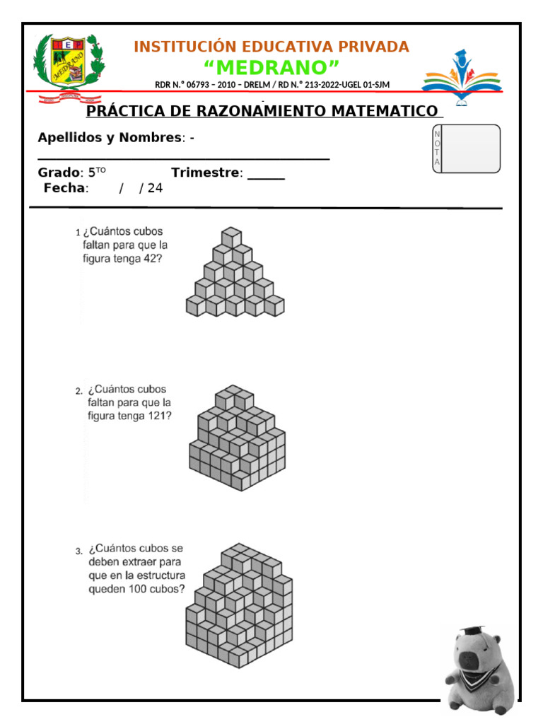 2D. Practica RM 5to Octubre S2 | PDF