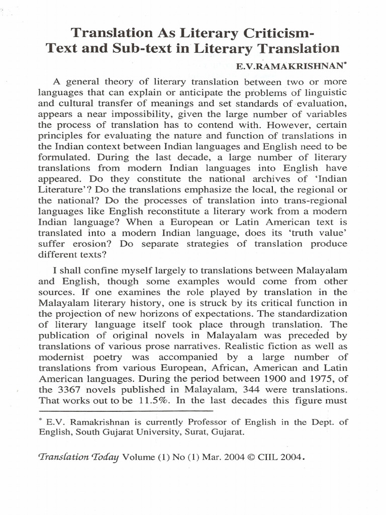4-Translation As Literary Criticism - Text and Sub-Text | PDF ...