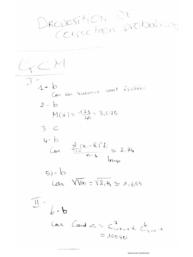PROBA-STATS (Proposition de Correction) by 1cryptify | PDF