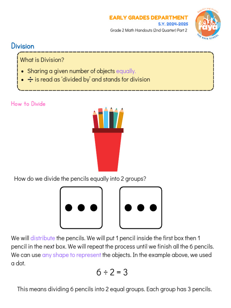 Grade 2 Division Lessons Q2 | PDF | Mathematics