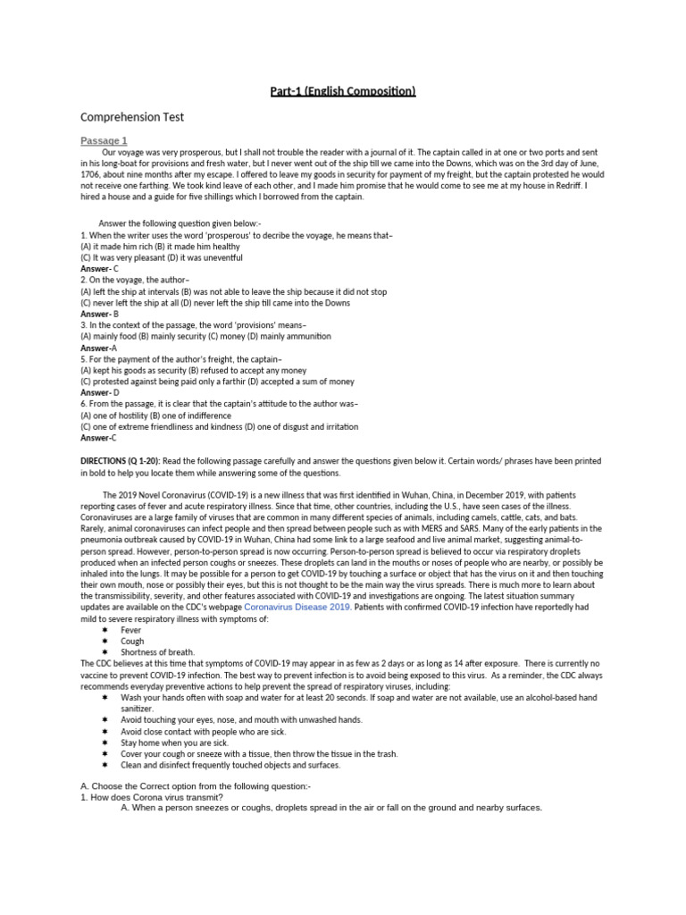 Part-01 (English Composition) | PDF | Public Health | Immunology