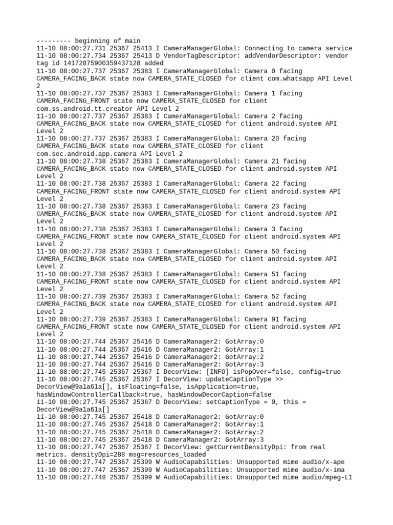 Camera State Logs and Errors | PDF | Computer Programming | Programming Paradigms
