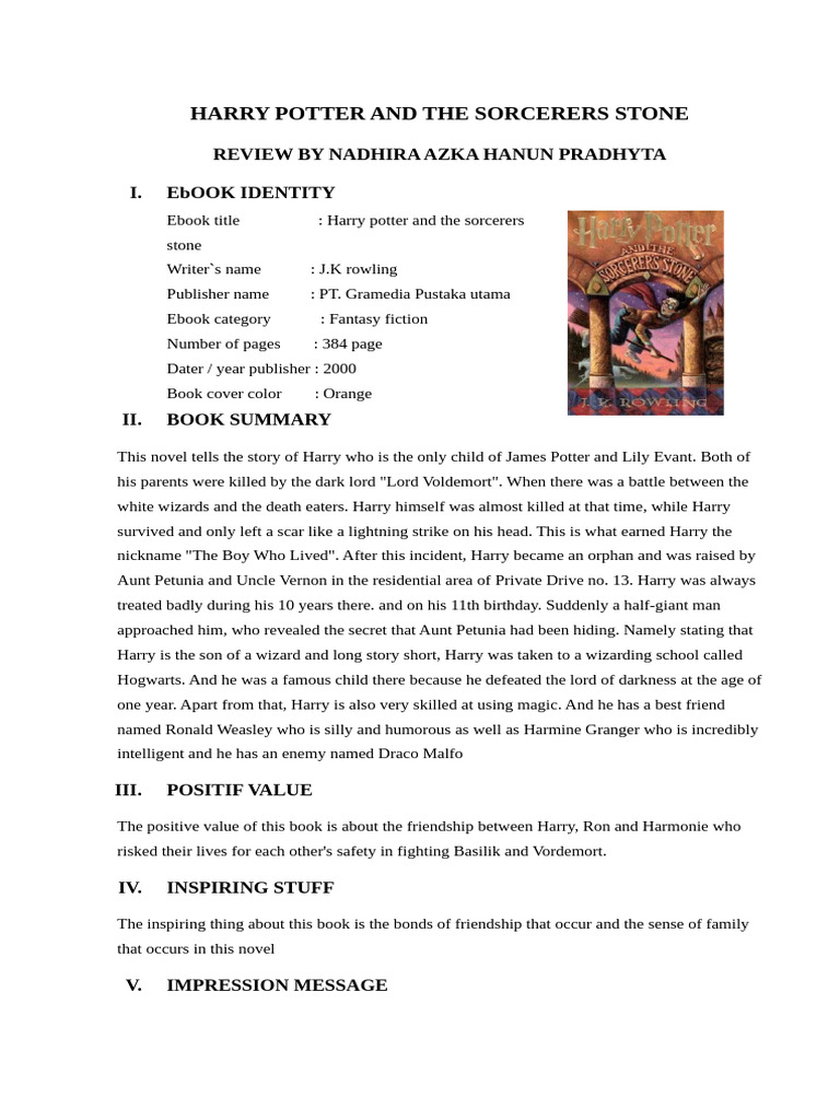 Harry Potter and The Sorcerers Stone | PDF | Mystery, Thriller & Crime ...