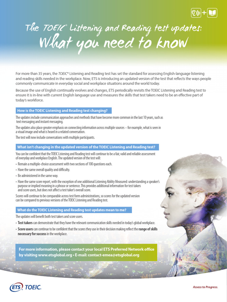 TOEIC Listening and Reading Test Updates | PDF | Communication | Human ...