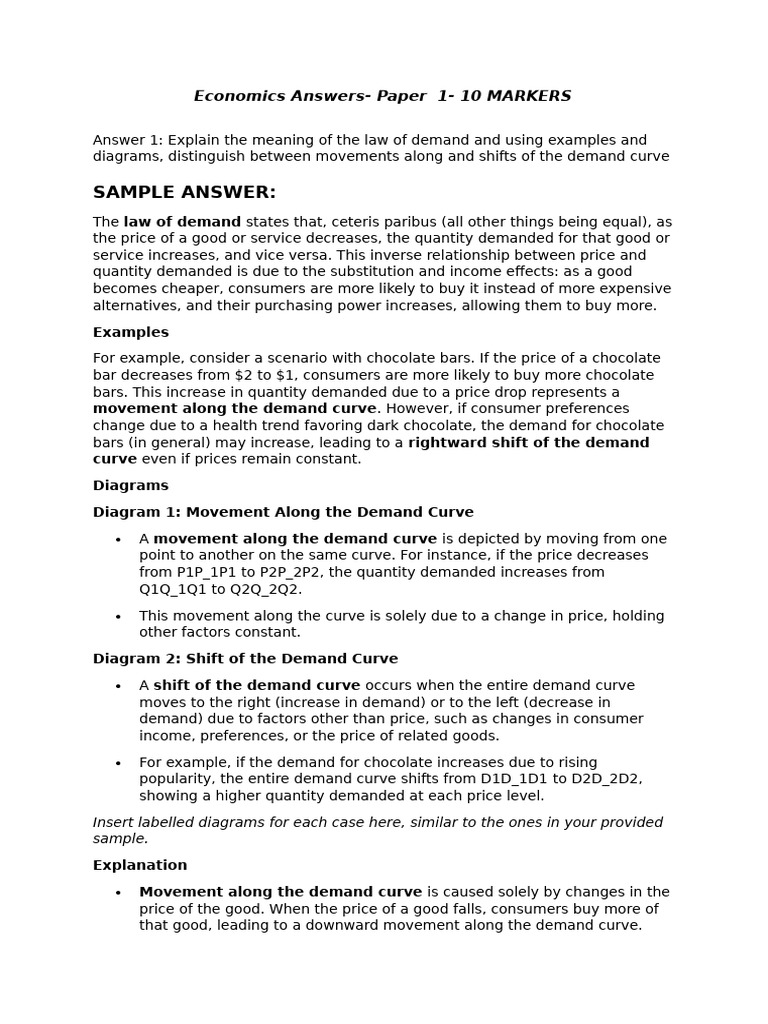 10 Marker Sample Responses | PDF | Economic Surplus | Demand