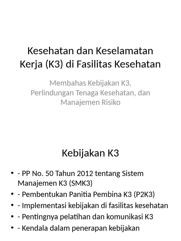 K3 Fasilitas Kesehatan Chindy Revisi | PDF