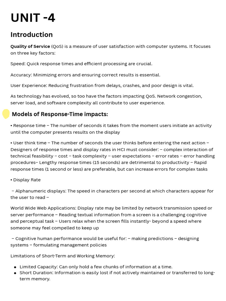 UNIT -4 (1) | PDF | Usability | Quality Of Service