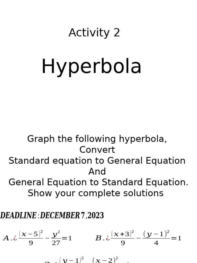 HYPERBOLA | PDF