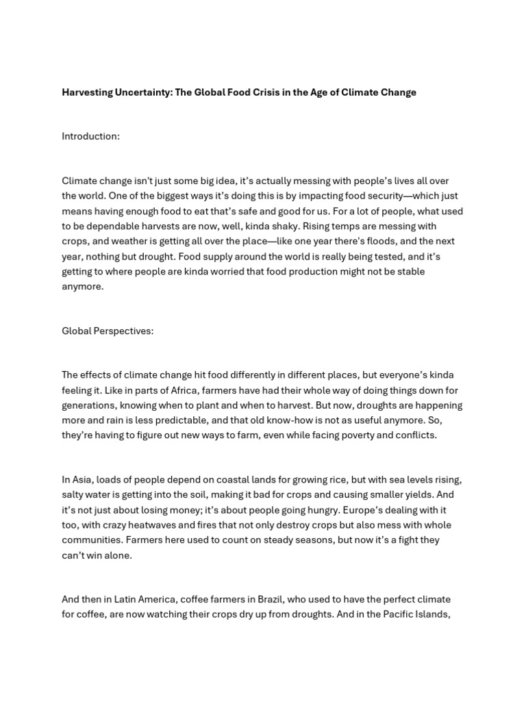 Research Paper | PDF | Climate Change | Agriculture