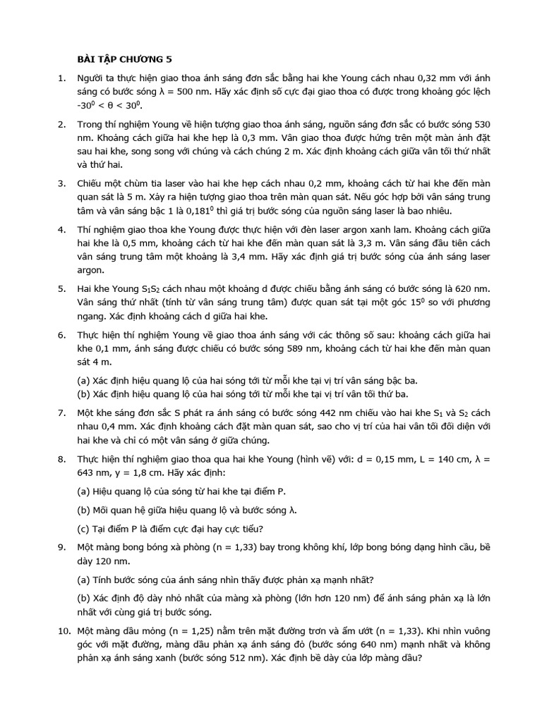 VLDC 2 - Bai Tap Chuong 5-6 | PDF