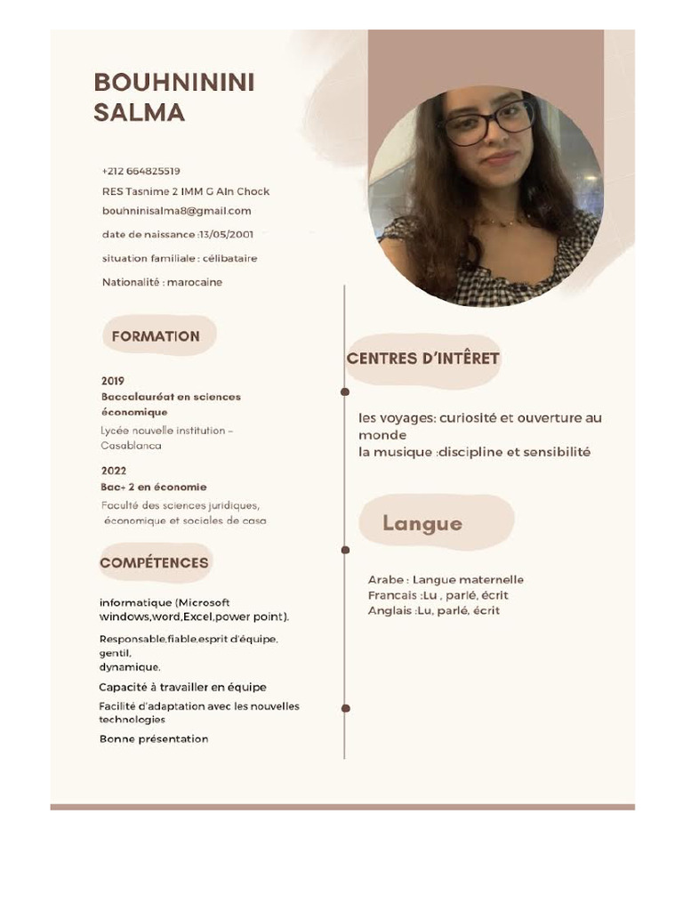 CV Salma Bouhnini | PDF