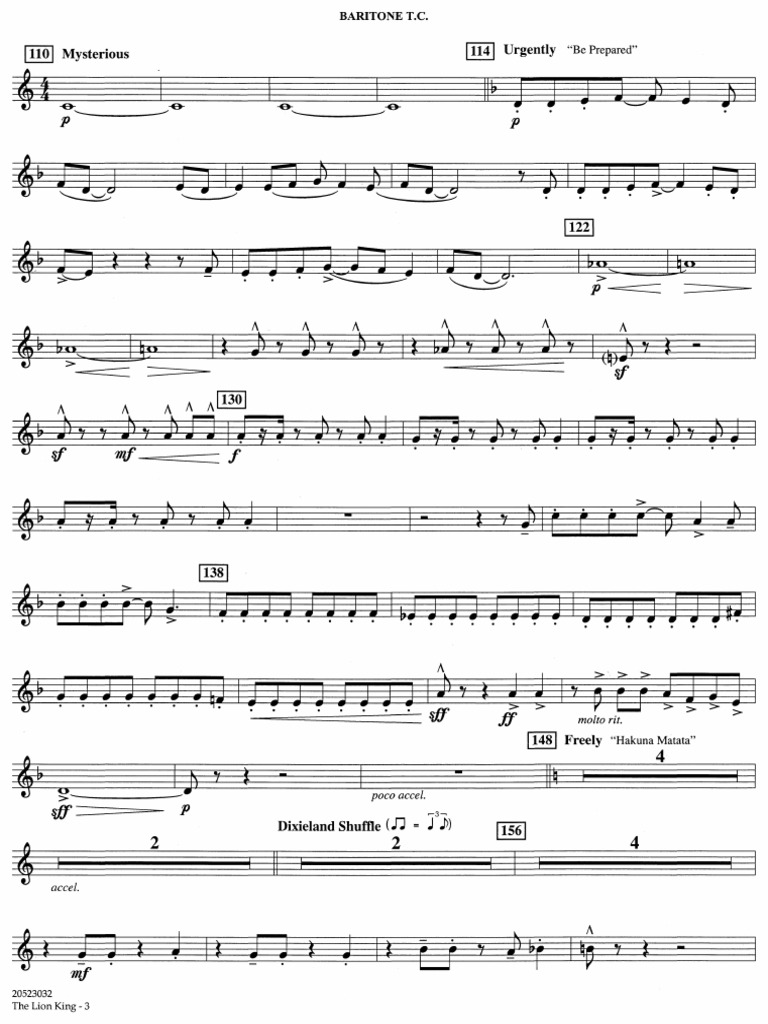 17. The Lion King - baritone TC (trascinato) 3 | PDF