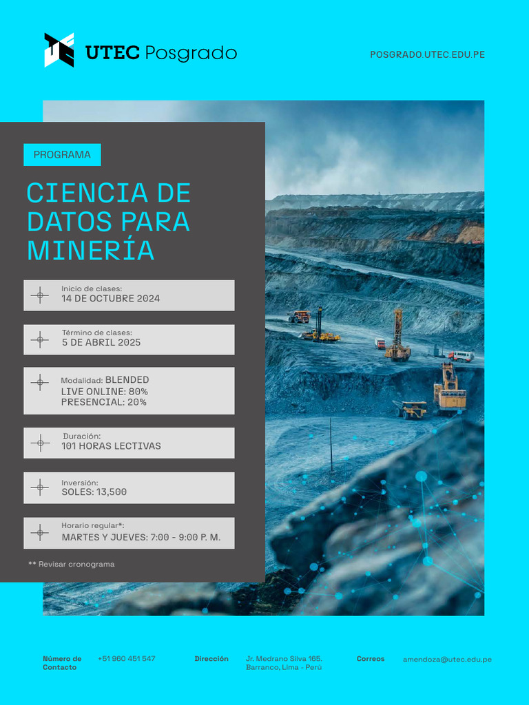 Brochure Programa Ciencia de Datos para Minería | PDF | Minería | Perú