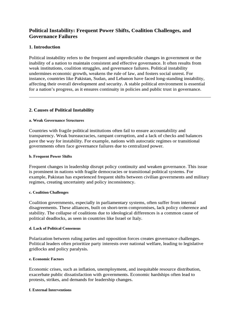 1 Political Instability | PDF | Failed State | Governance