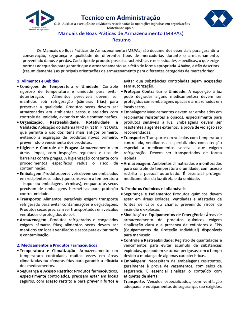 Boas Práticas de Armazenamento Logístico | PDF | Embalagem e rotulagem