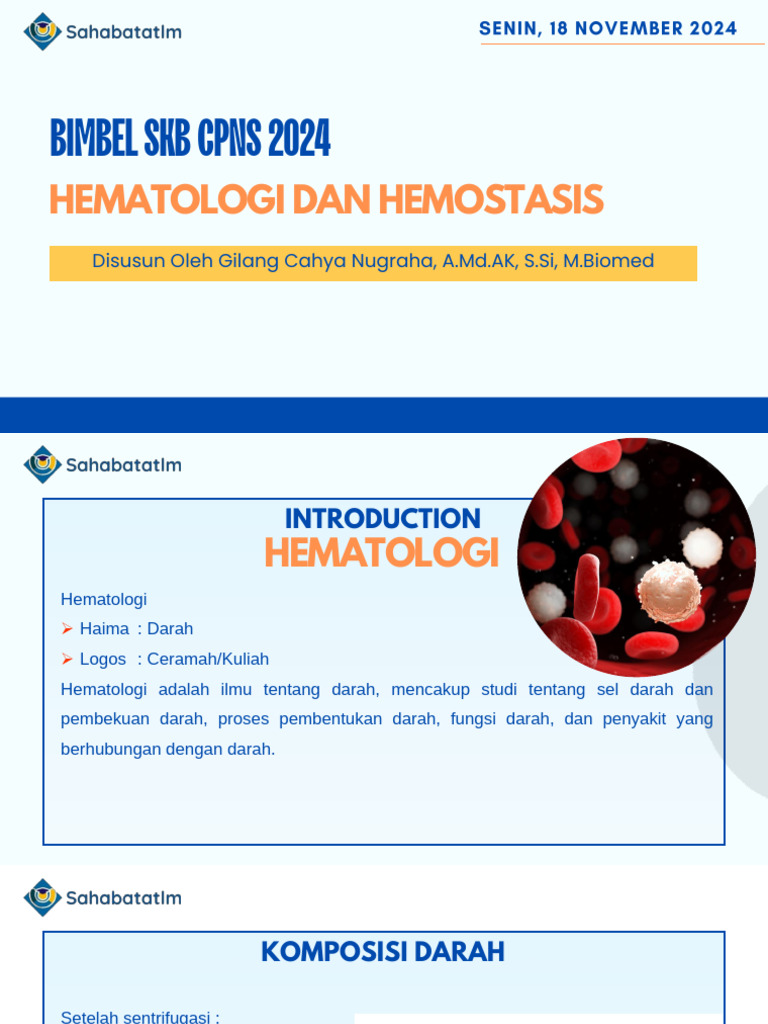 Hematologi Dan Hemostatis | PDF