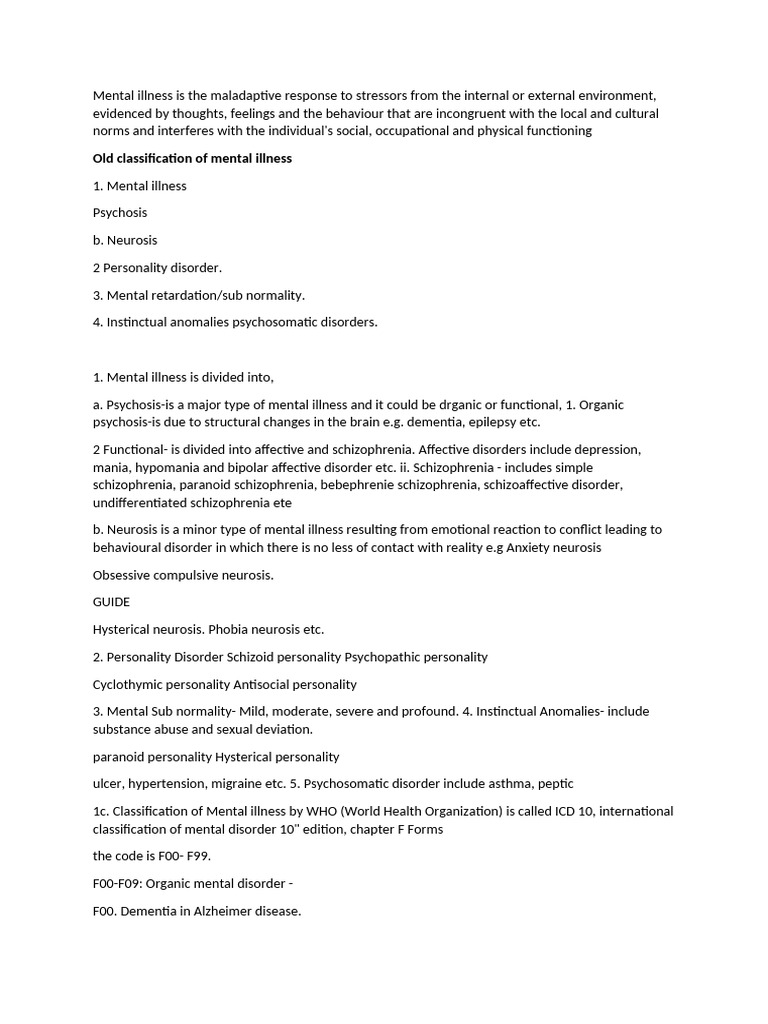 2nd Part of Classification | PDF | Mental Disorder | Mood Disorders