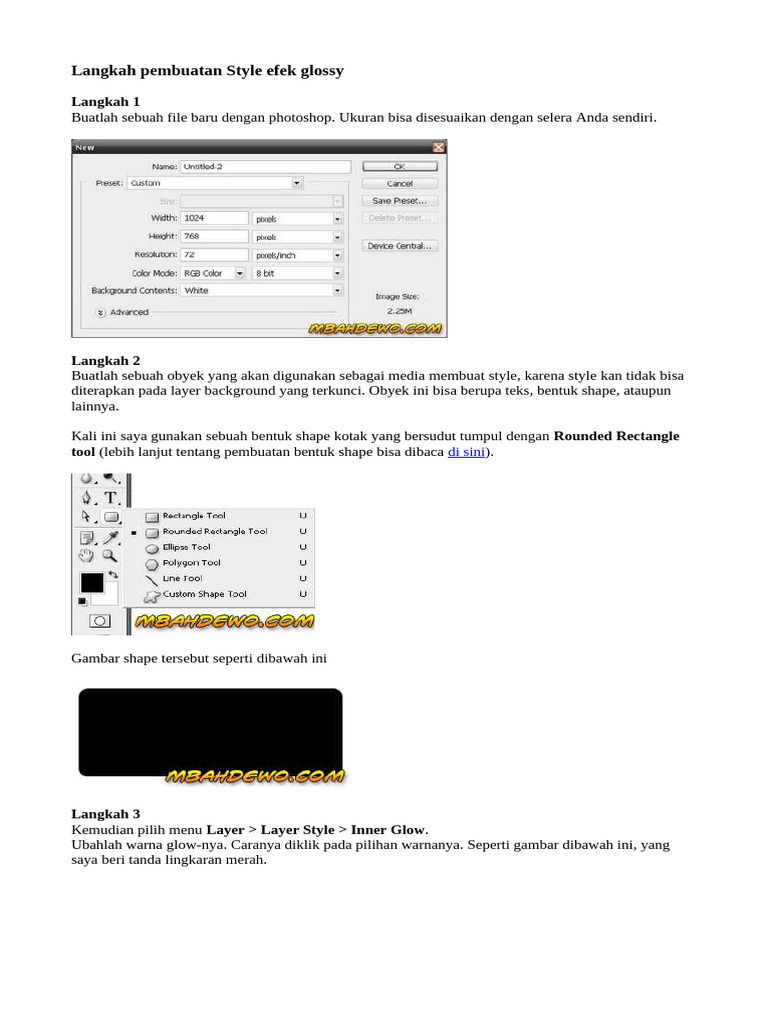 Langkah Pembuatan Style Efek Glossy | PDF | Karier & Perkembangan | Seni