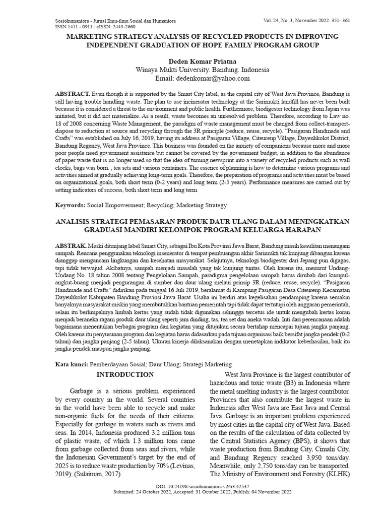 Edit 5 | PDF | Swot Analysis | Waste Management