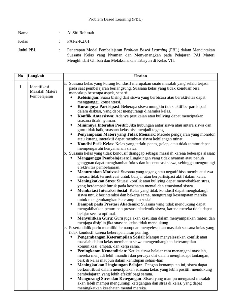 PBL Ai Siti Rohmah Langkah 2 | PDF | Karier & Perkembangan | Kesehatan ...