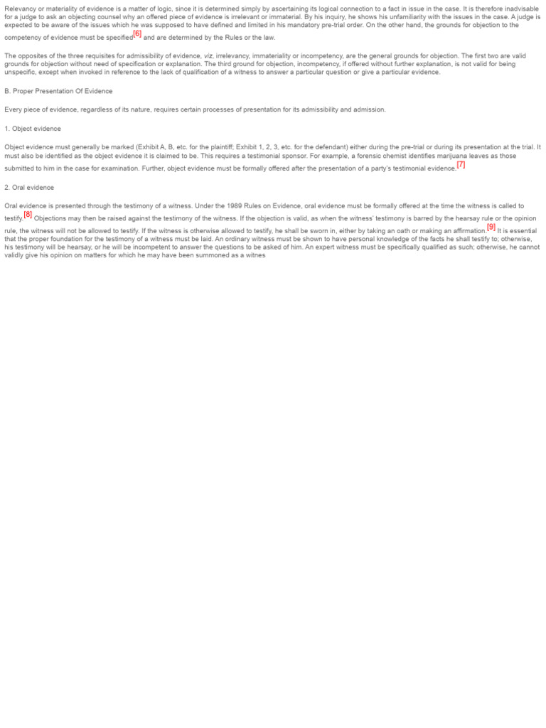 Admissibility of Evidence Explained | PDF | Witness | Testimony