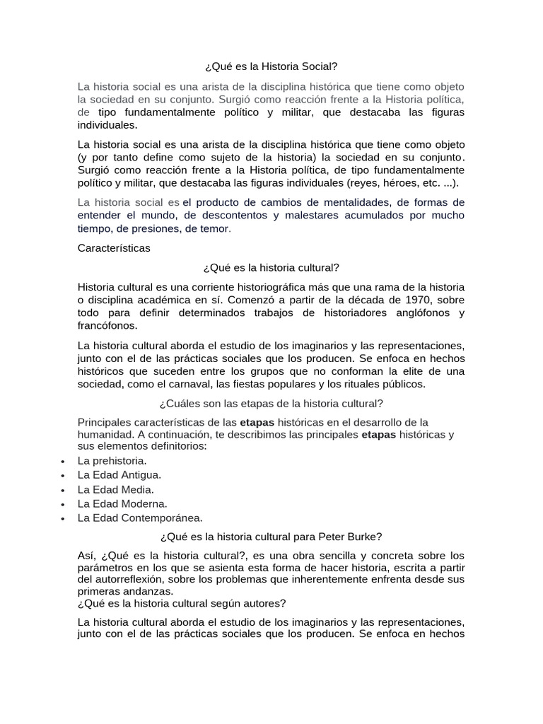 Qué Es La Historia Social | PDF | Historia social | Sociedad