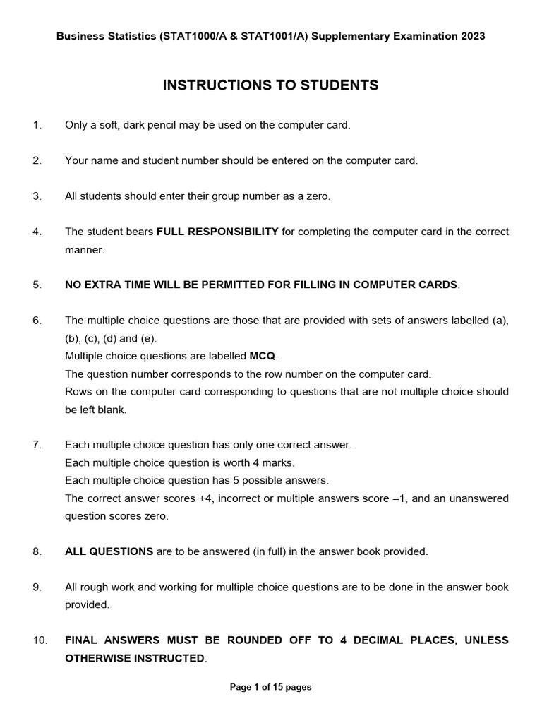 2022b Exam Without Memo | PDF | Multiple Choice | Evaluation Methods