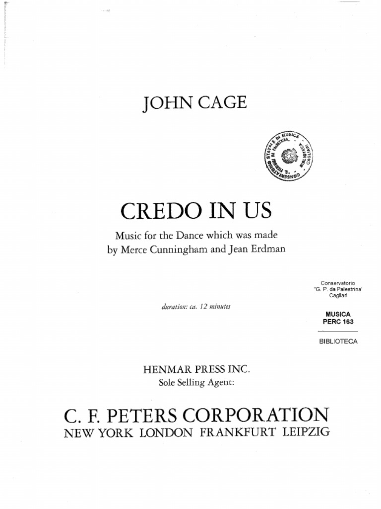 J. Cage Credo in Us Score | PDF