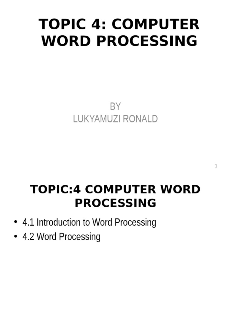 Topic 4-Computer Word Processing | PDF | Word Processor | Typefaces