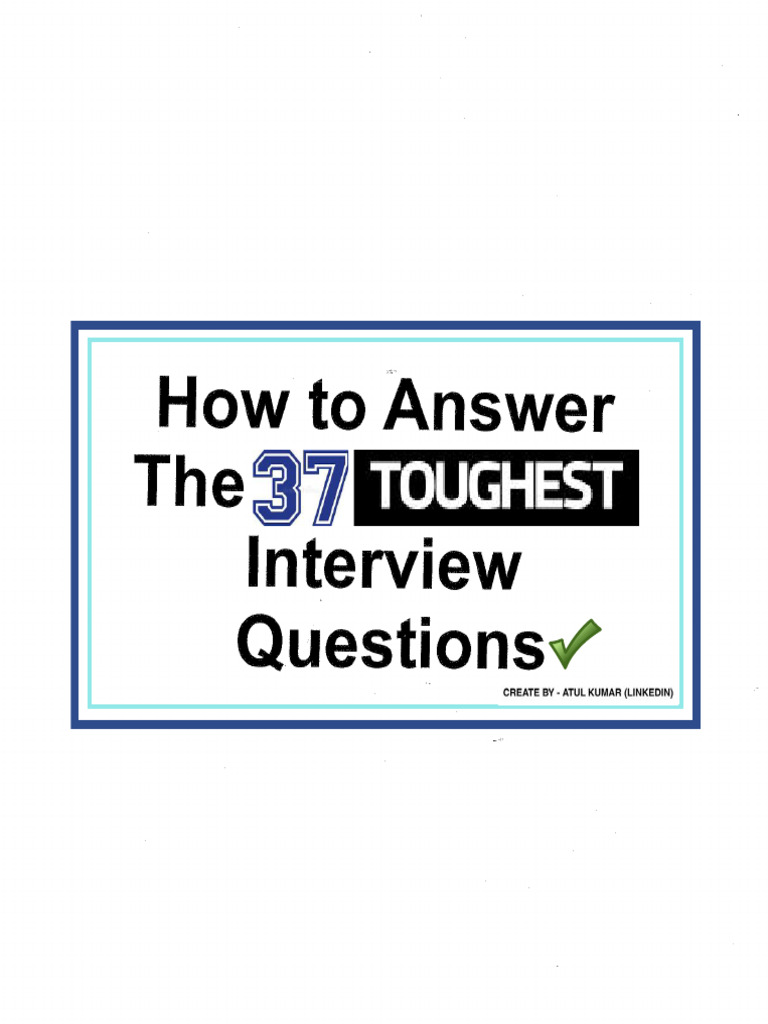 Top Toughest Interviews Questions | PDF
