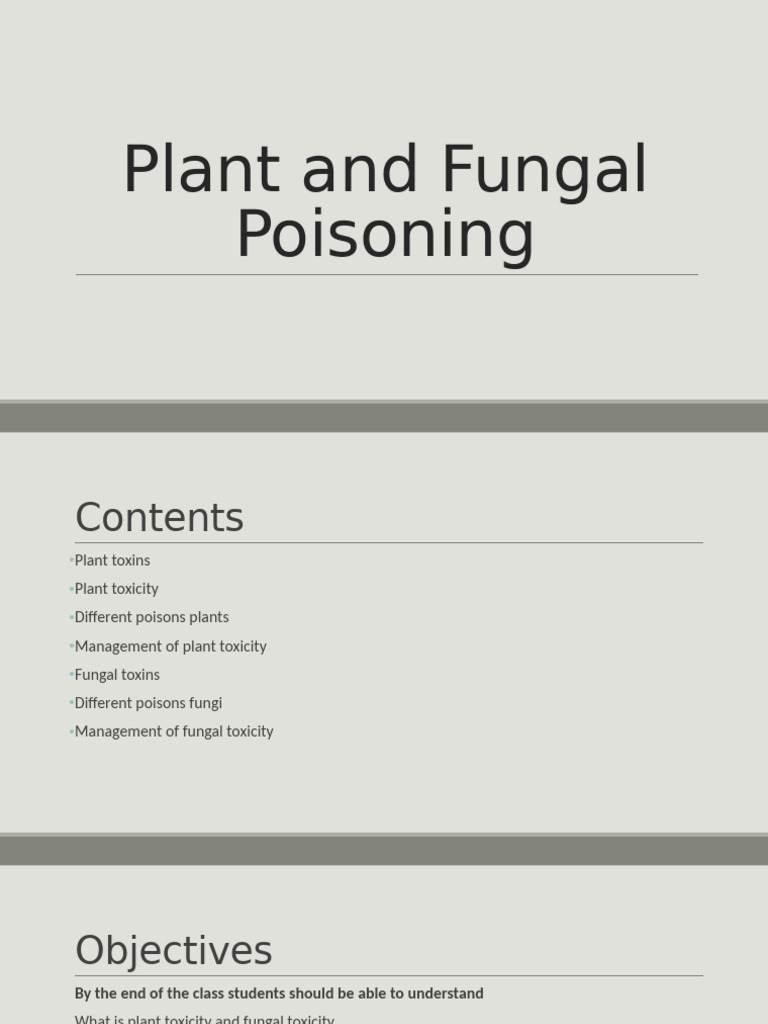 Plant and Fungal Poisoning | PDF | Mycotoxin | Acetylcholine