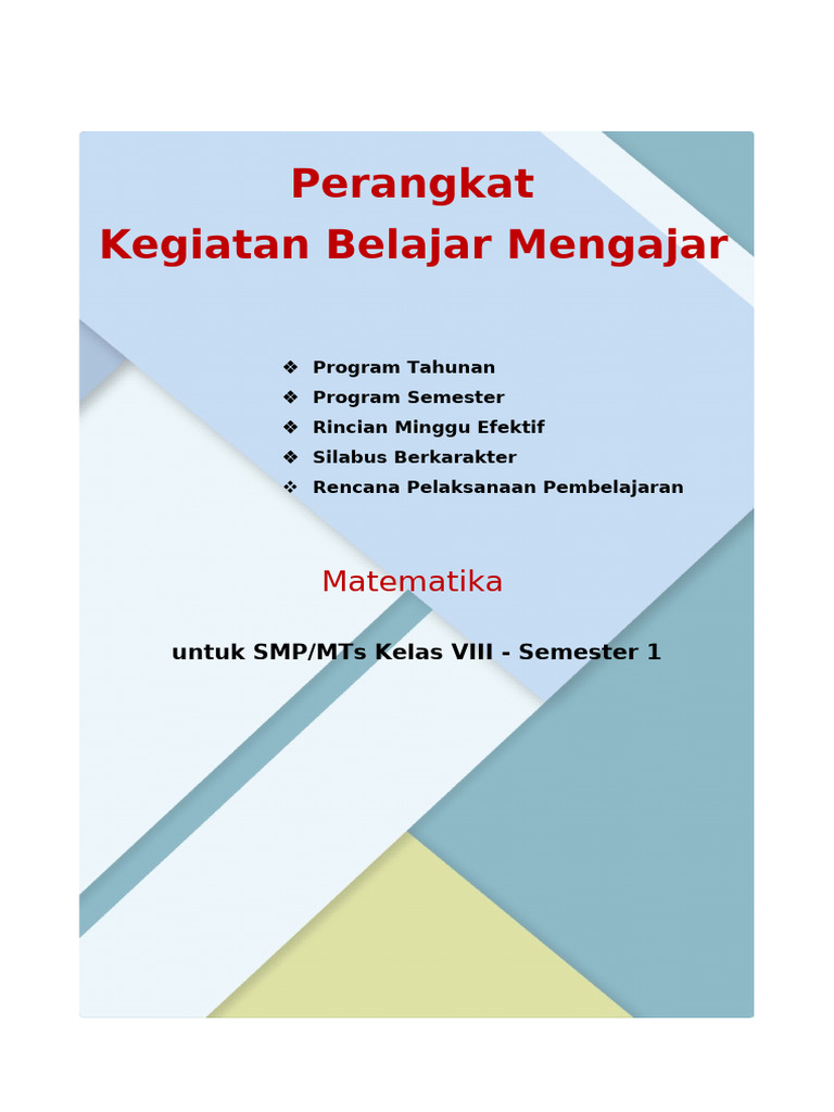 PKBM - Matematika 8 SMP SMT 1 21-22 | PDF