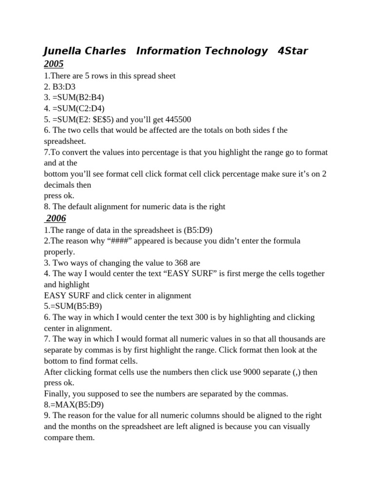 Information Tech 1 Pdf Spreadsheet Chess