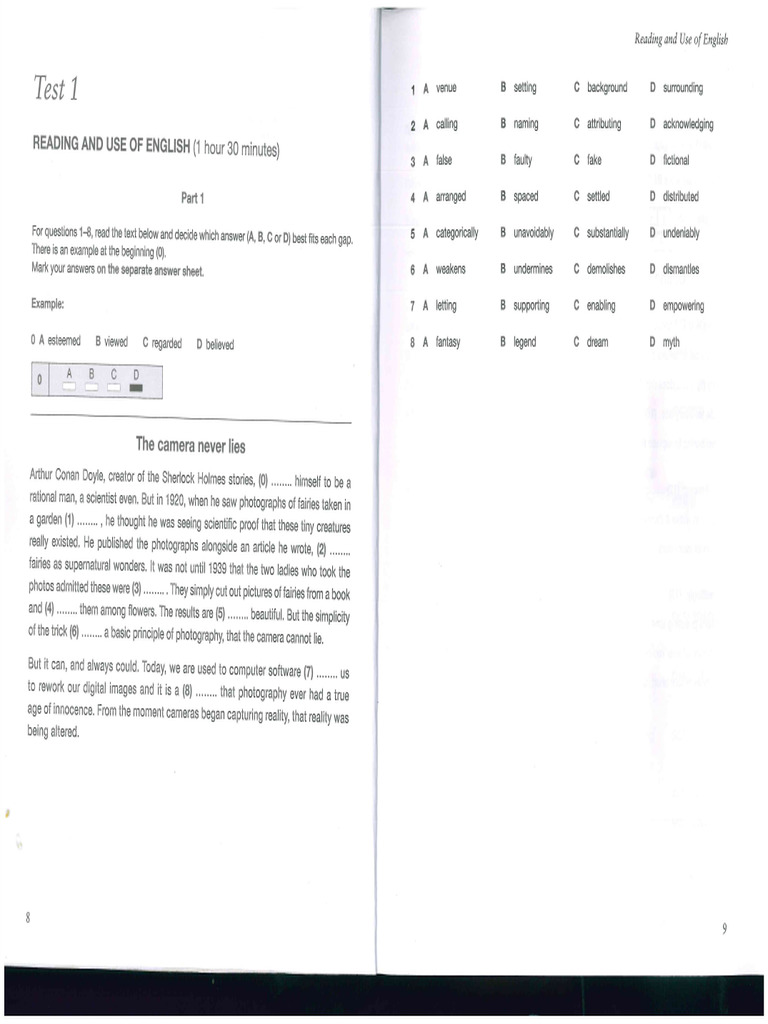 Cambridge Advanced 1 Reading and Use of English 1 | PDF
