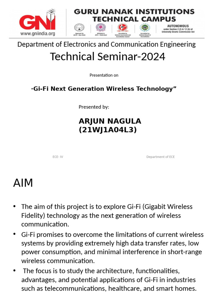 Gi-Fi: Next-Gen Wireless Technology | PDF | Wi Fi | Wireless