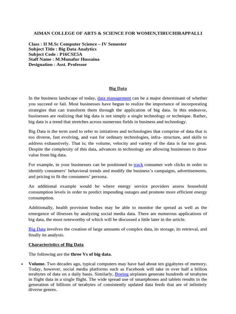 Big Data Analytics Overview and MapReduce | PDF | Apache Hadoop | Map Reduce