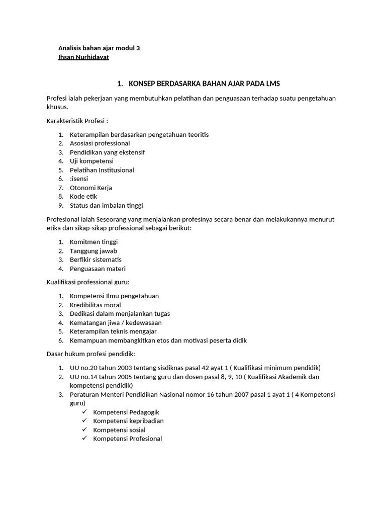 Analisis Bahan Ajar Modul 3 | PDF