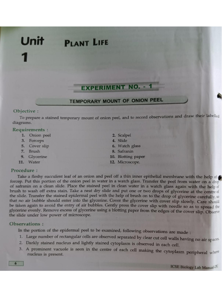 Bio Lab Manual 1 | PDF