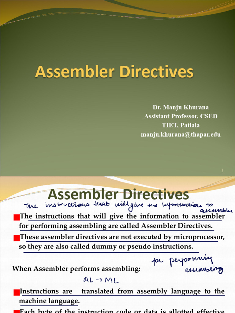 Understanding Assembler Directives | PDF | Computers