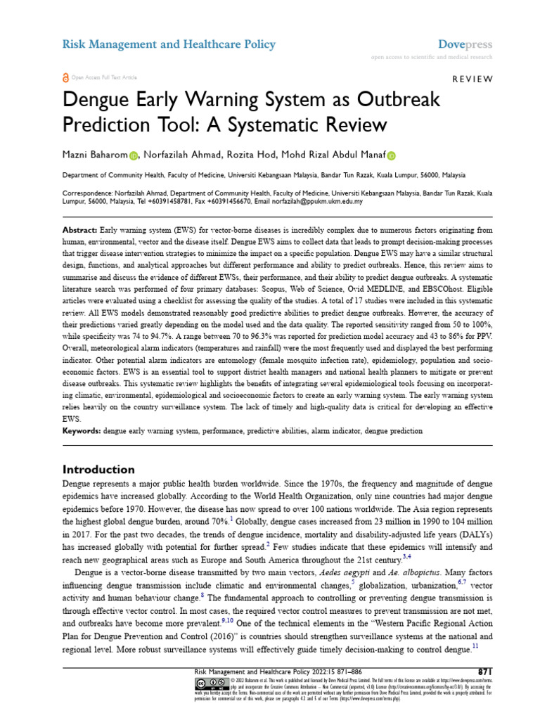 RMHP 15 871 | PDF | Systematic Review | Epidemics