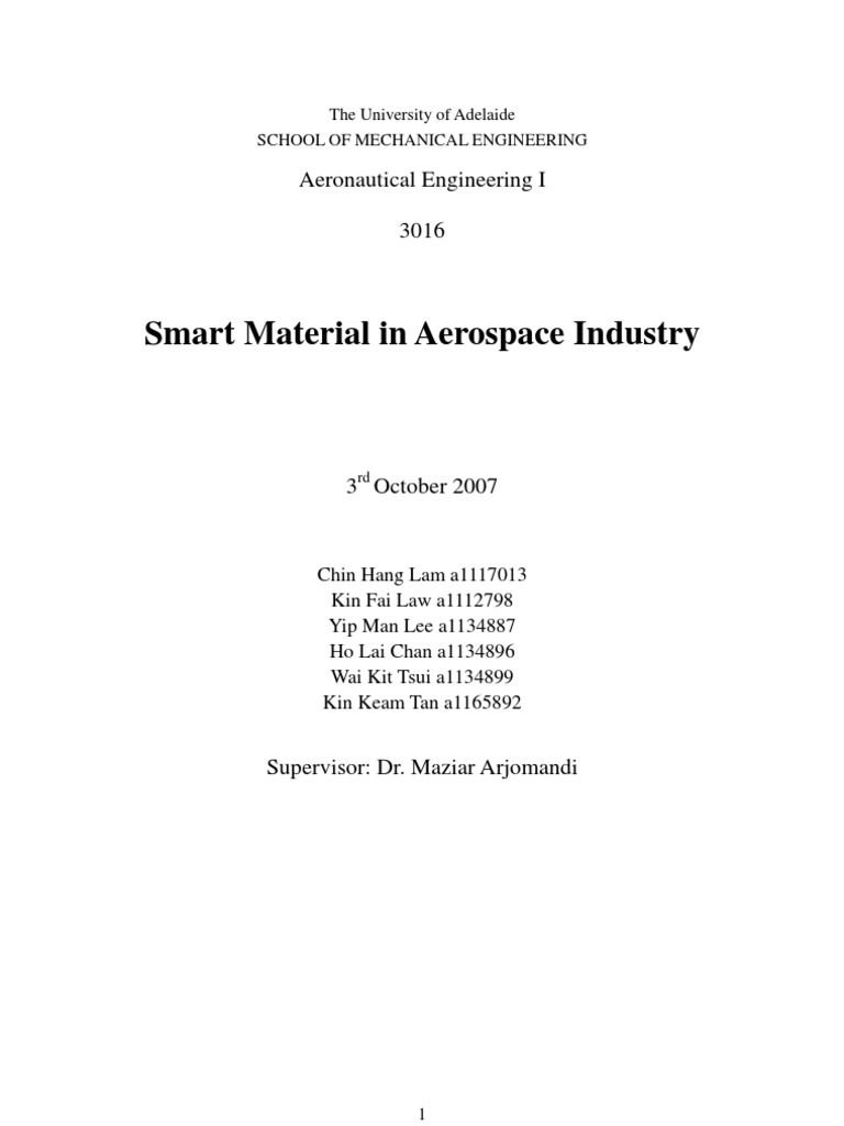 Smart Materials in Aerospace Industry | PDF