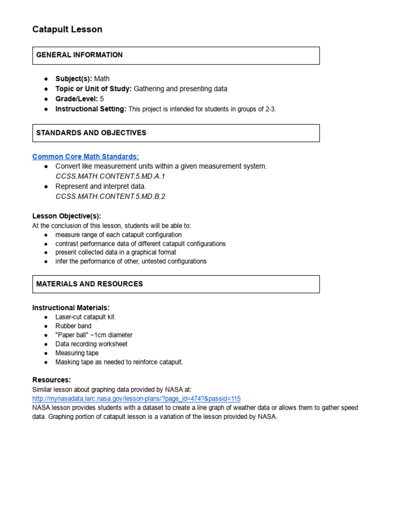 Catapult_lesson_plan | PDF | Data