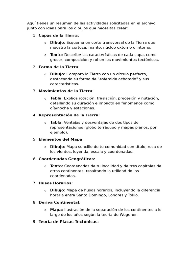 Aquí Tienes Un Resumen de Las Actividades Solicitadas en El Archivo ... Aquí Tienes Un Resumen de Las Actividades Solicitadas en El Archivo ...