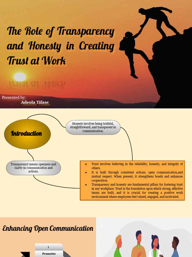 The Role of Transparency and Honesty in Creating Trust at Work | PDF ...