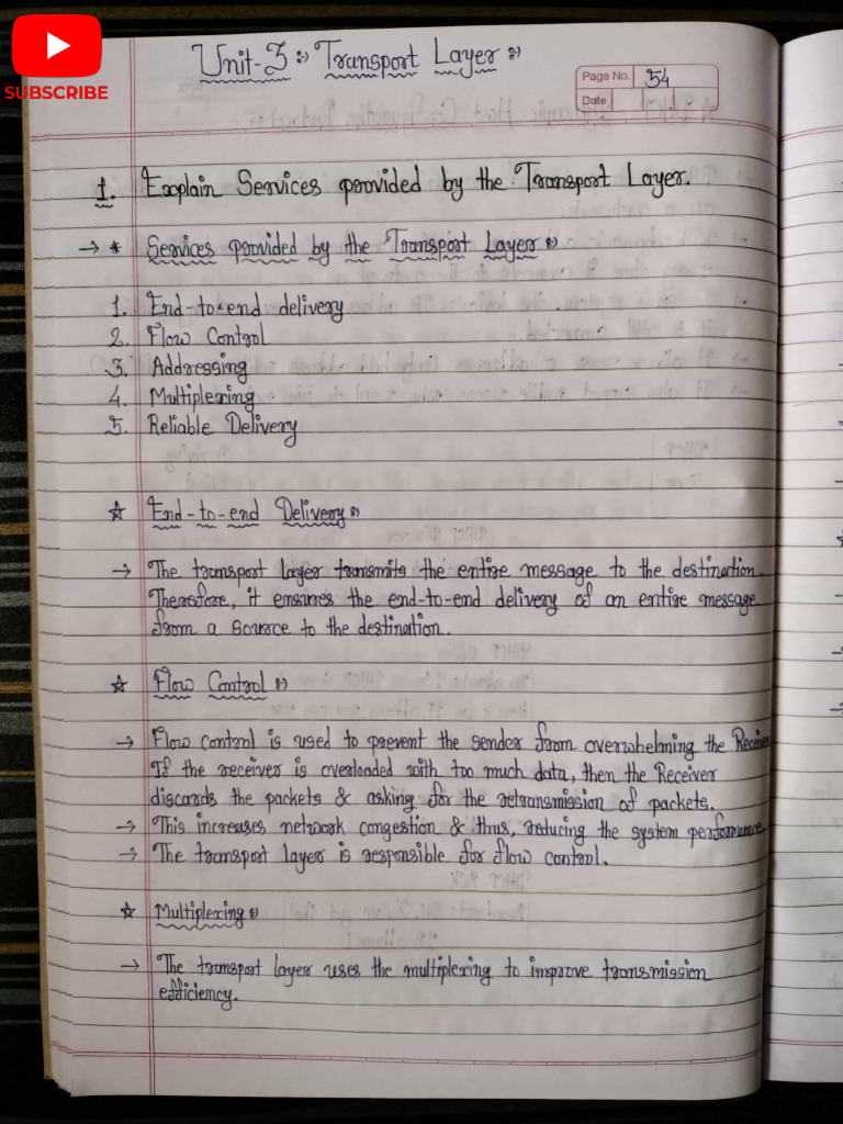 Ch.-3 - Transport Layer | PDF | Teaching Methods & Materials | Computers