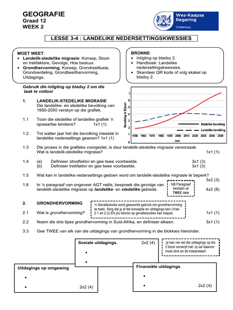 Nedersettings Les 3 en Les 4 2020 | PDF