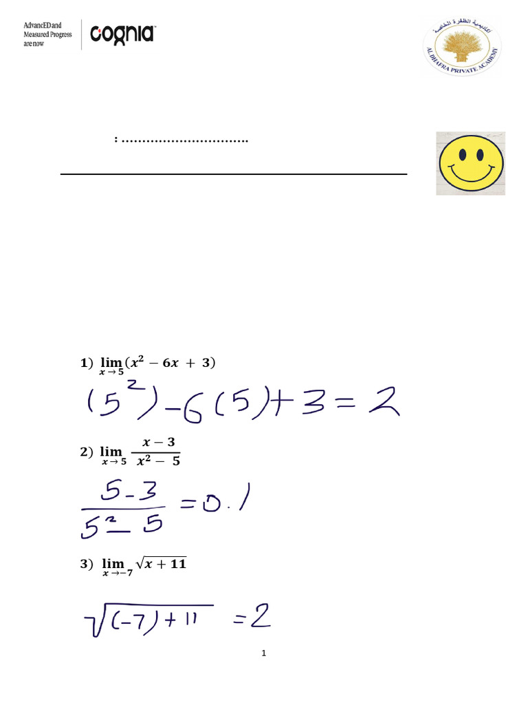 Techniques For Finding Limits of Functions - Direct Substitution | PDF