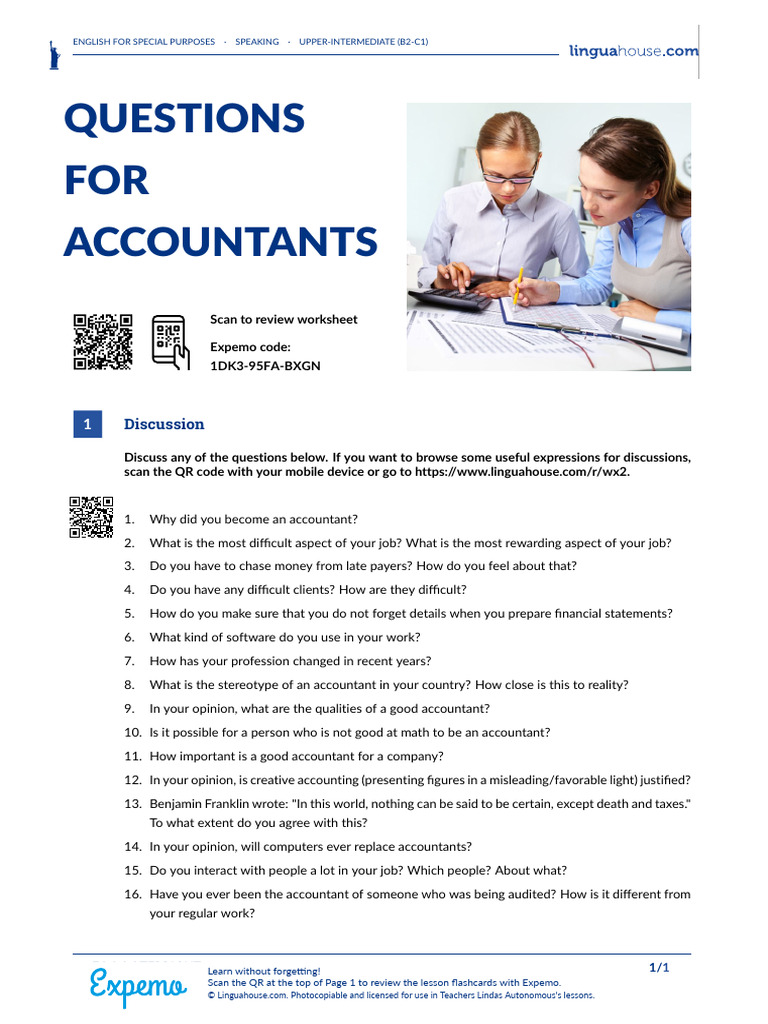 Questions For Accountants American English Student | PDF