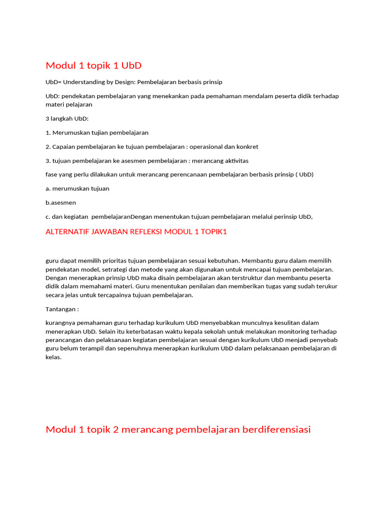 Modul UbD | PDF | Karier & Perkembangan